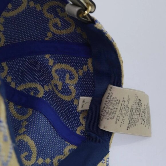 Gucci | Accessories | Gucci Cap Gg Canvas Raffia L Size Beige 7713 Auth ...